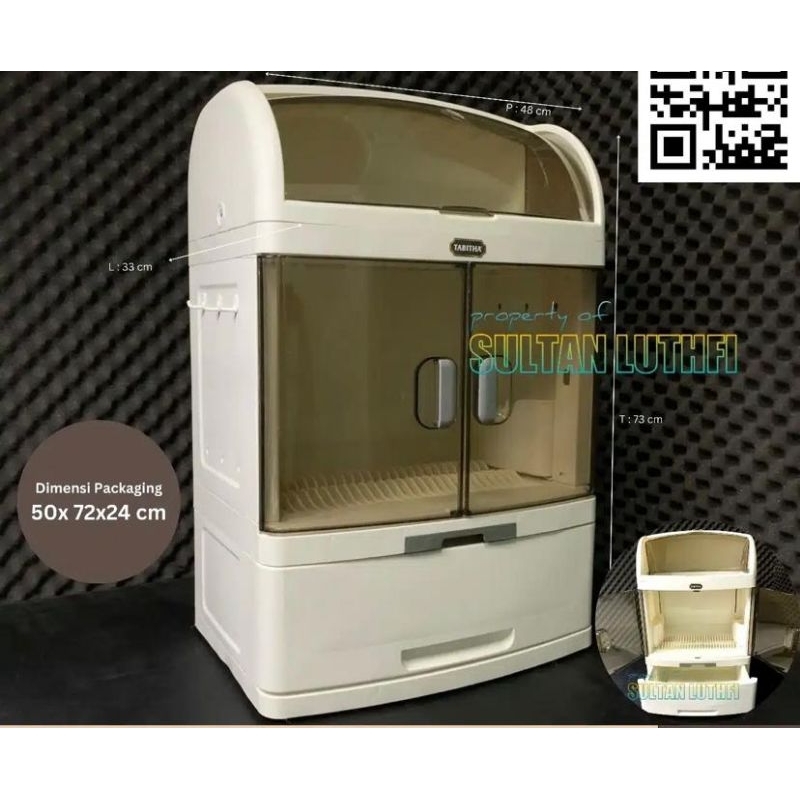 Jual rak piring melody 2 tingkat + laci rak piring plastik lemari ...