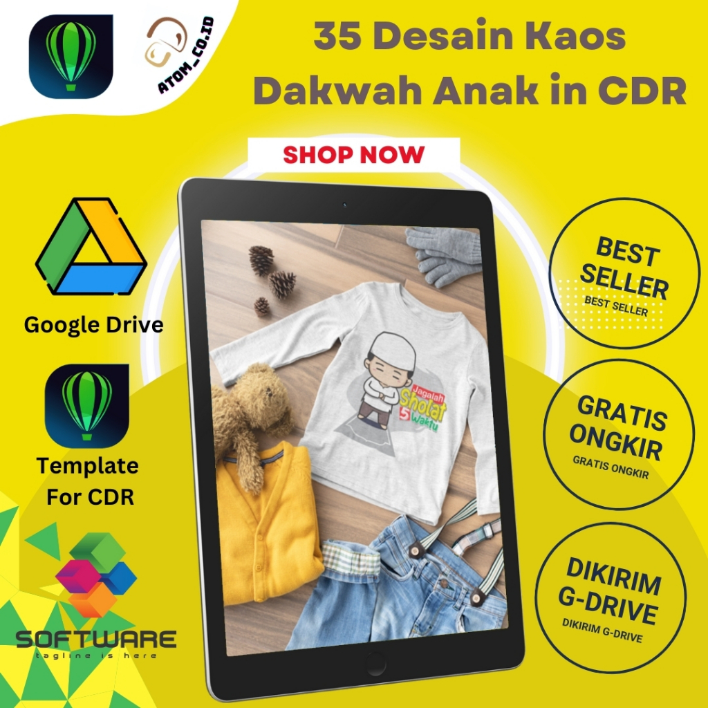Jual 35 Desain Kaos Dakwah Anak CorelDraw v17 | Shopee Indonesia