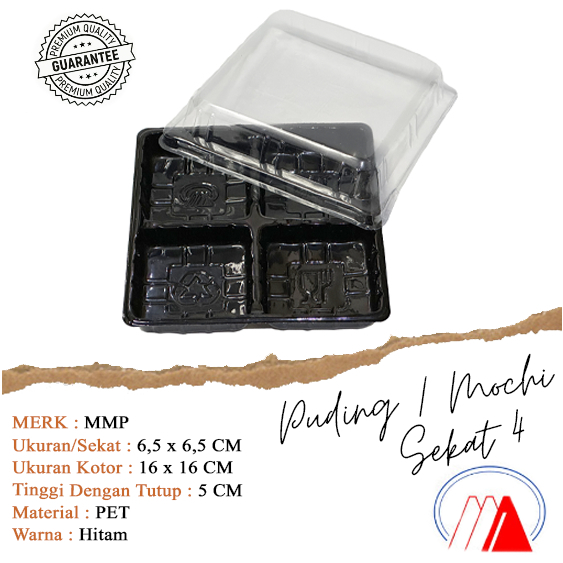 Jual Tray Mika Puding Sekat 4 / Mika Kue /Tray Moon Cake Tempat Mochi ...