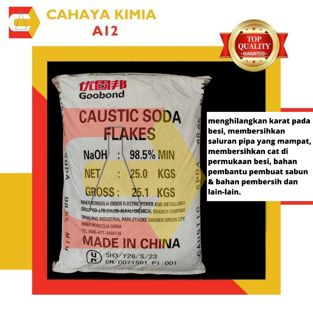 Jual Soda Api / Caustic Soda Flake / Pembersih Karat Noda Ex. RRC 1 Zak ( 25kg ) | Shopee Indonesia