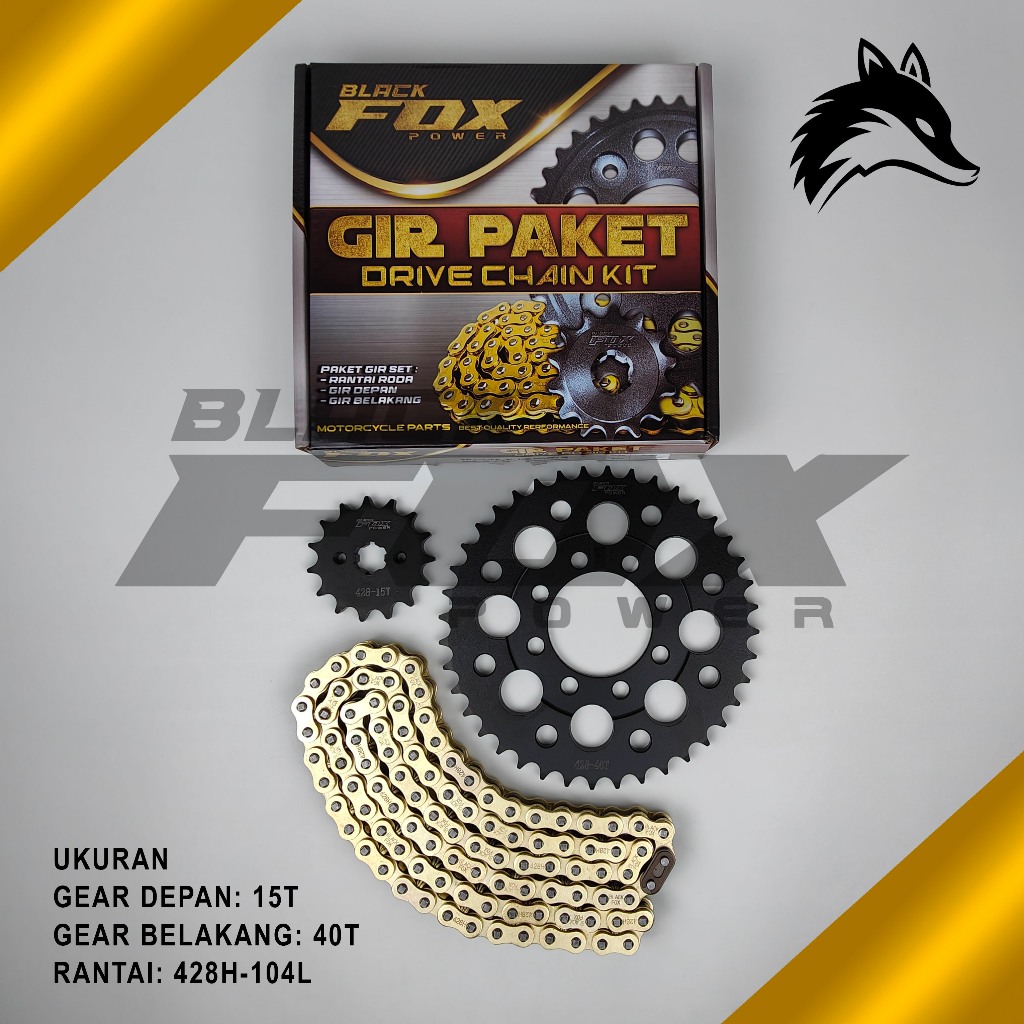 Jual GEAR GIR SET GIR PAKET SUPRA X 100 SUPRA FIT LAMA 15T 40T 428H 104L | Shopee Indonesia