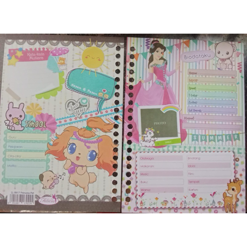 Jual Binder / loose leaF A5 BIODATA 24lembar MEREK FELICIA | Shopee ...