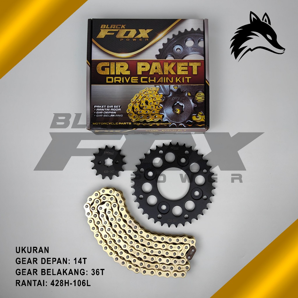 Jual GEAR GIR SET GIR PAKET SUPRA FIT NEW SUPRA X 125 KIRANA REVO LAMA 14T 36T 428H 106L ...