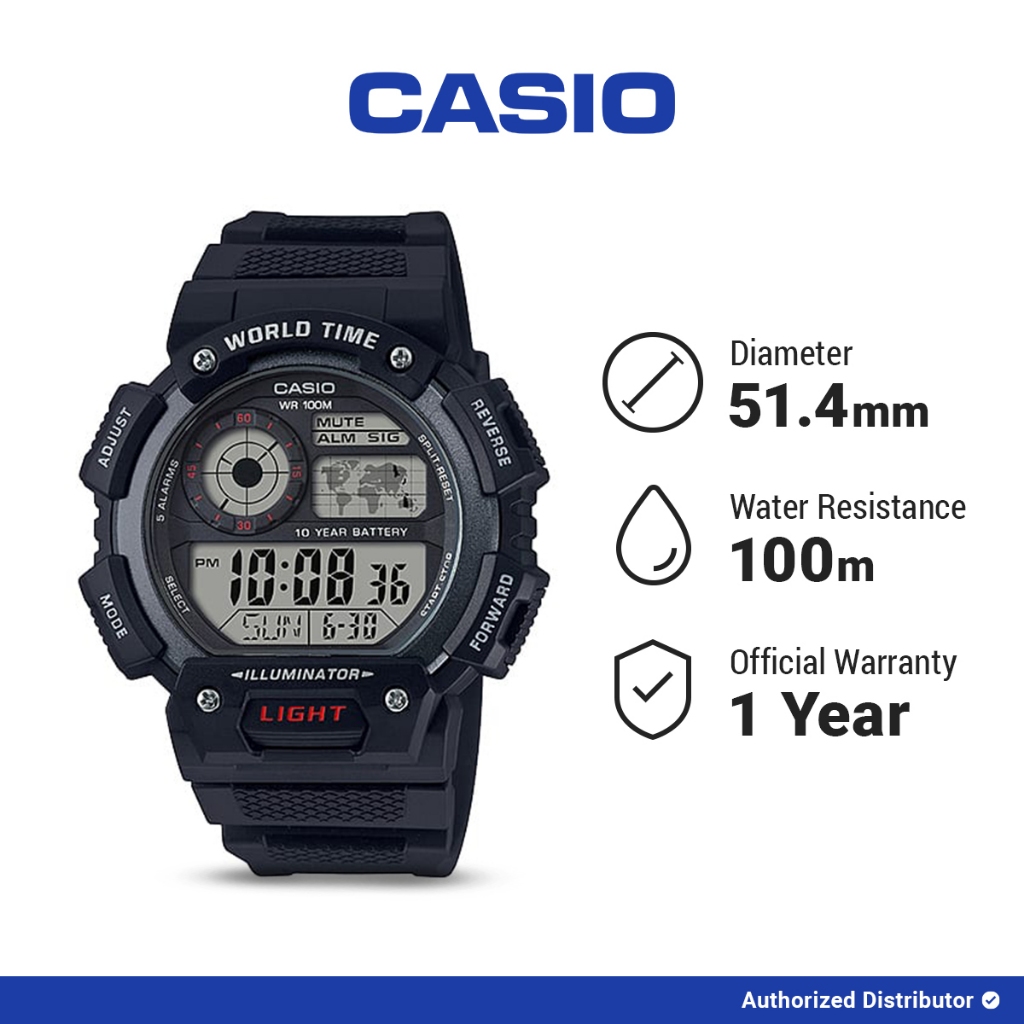 Jual [READY INSTANT] Casio Original AE-1400WH-1AVDF Jam Tangan Pria Digital | Shopee Indonesia