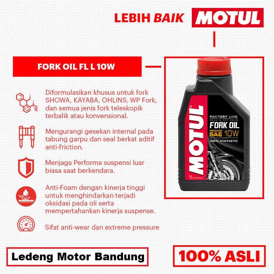 Jual MOTUL Fork Oil Fluid FL SAE 5W Light 10W Medium Oli Shock Depan | Shopee Indonesia