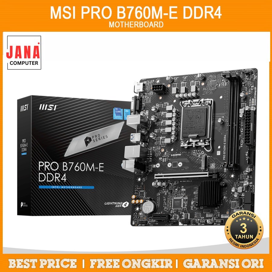 Jual MSI PRO B760M-E DDR4 | MOTHERBOARD INTEL B760 LGA1700 mATX ...