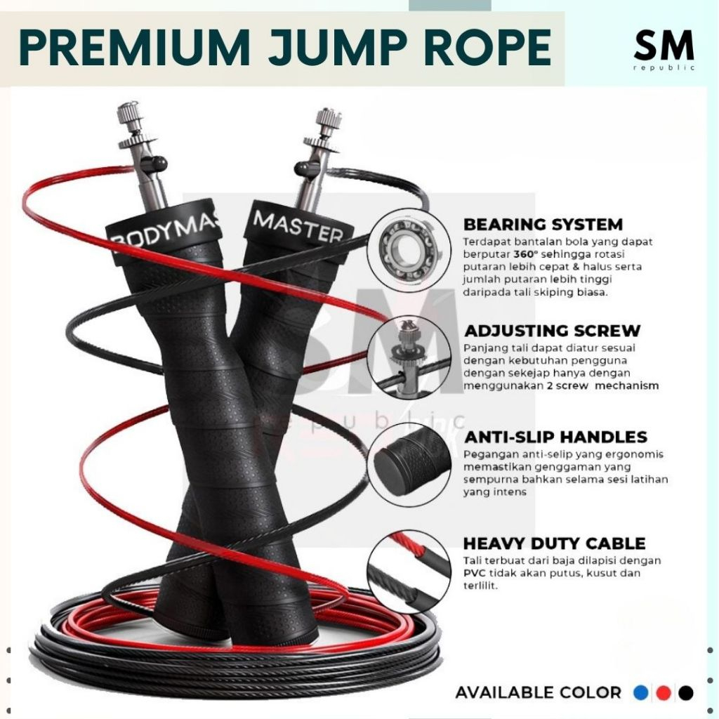 Jual UNIFIT PREMIUM JUMP ROPE 4mm Lompat Tali Skiping Speed Skipping ...