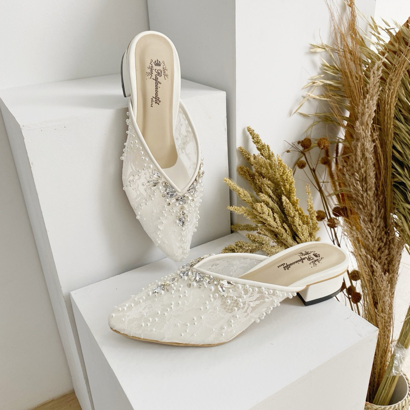 Jual Sepatu pesta Wedding Cantik Ellin 3cm tahu | Shopee Indonesia