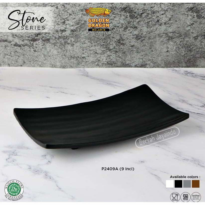Jual Melamine Stone Piring Sushi 9 inch Persegi Panjang - Piring Cafe ...