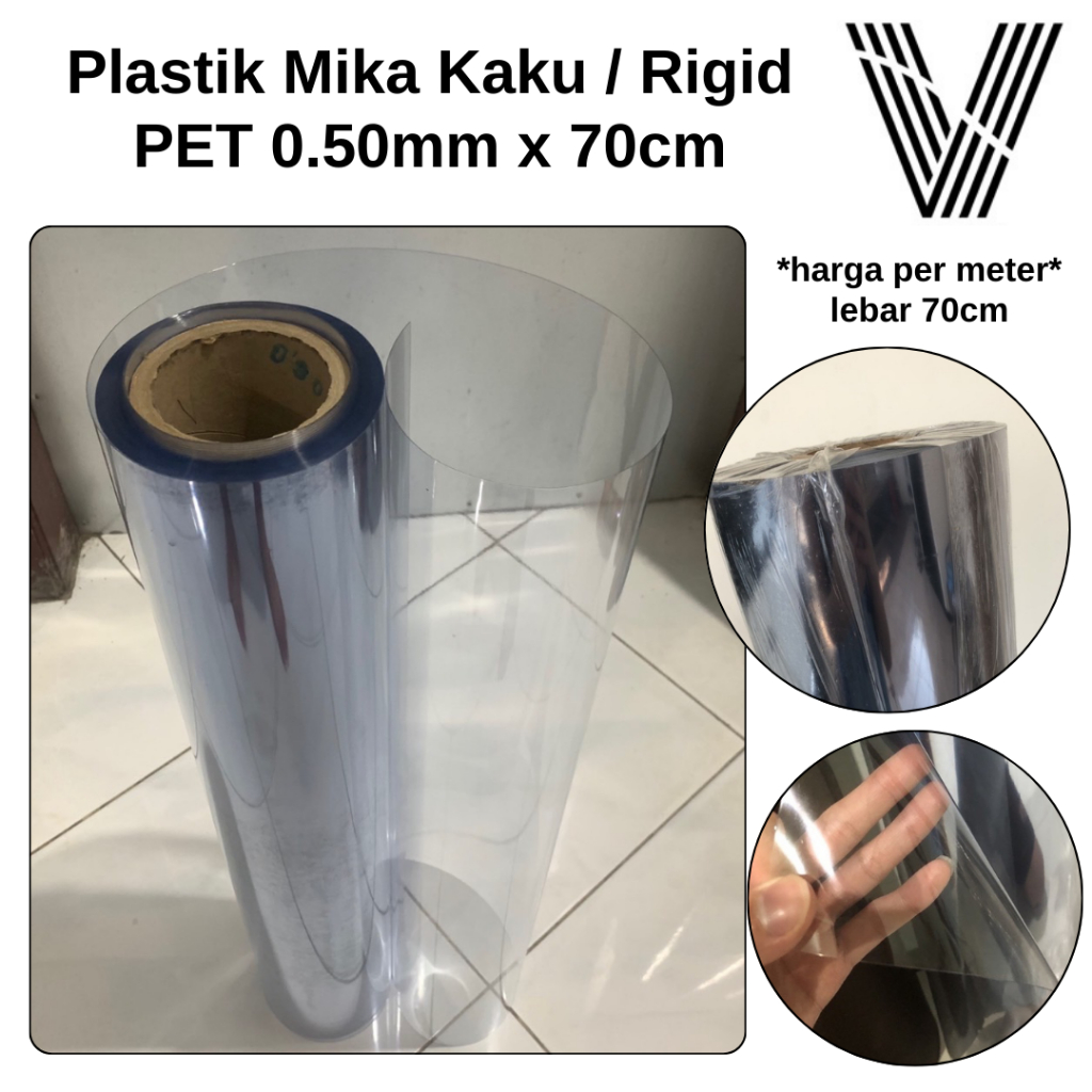 Jual Plastik Mika Kaku Tebal [PET 0.50mm x 70cm] Tebal Pengganti Kaca / Mika Rigid Meteran untuk ...