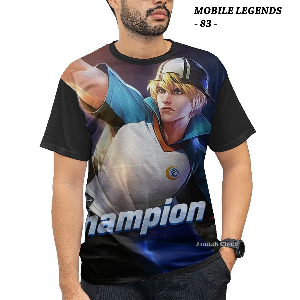 Jual Kaos Game Mobile Legends Clint Badminton Champion Special Kode ML ...