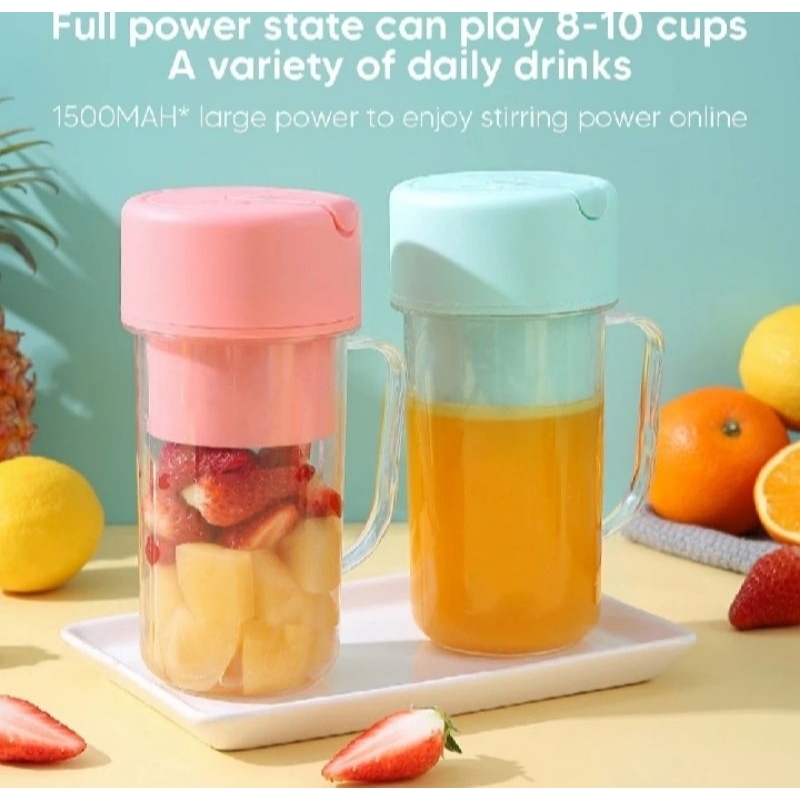 Jual Juicer mini jus cup blender portable gelas plus sedotan. | Shopee ...