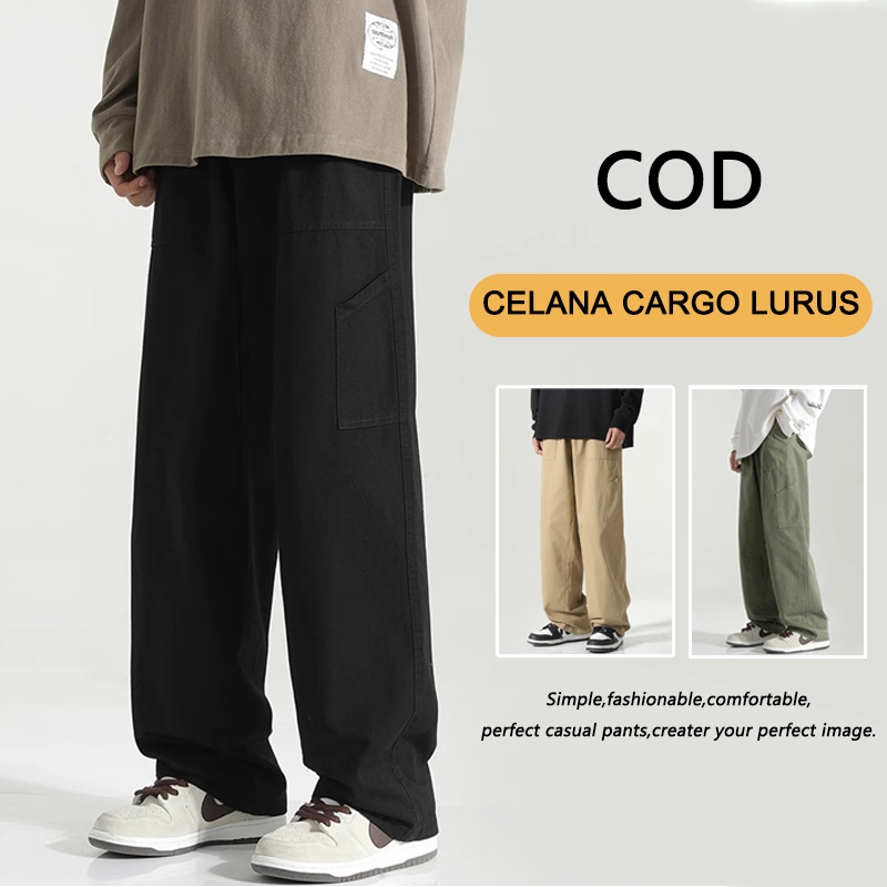 Jual Celana Cargo Korean Style Banyak Kantong Pria 2024 Terbaru Baggy ...
