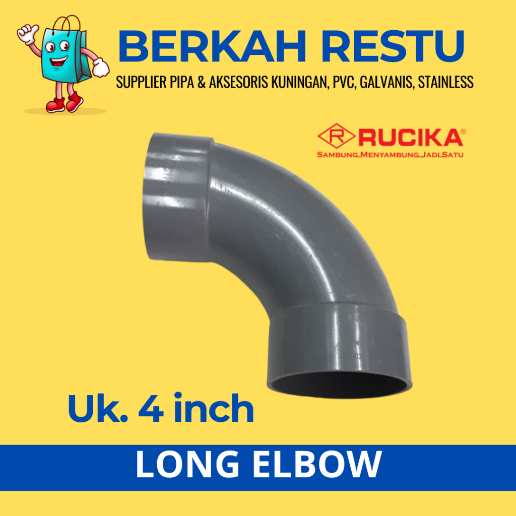 Jual Long Elbow PVC 4" Inch AW Rucika | Shopee Indonesia