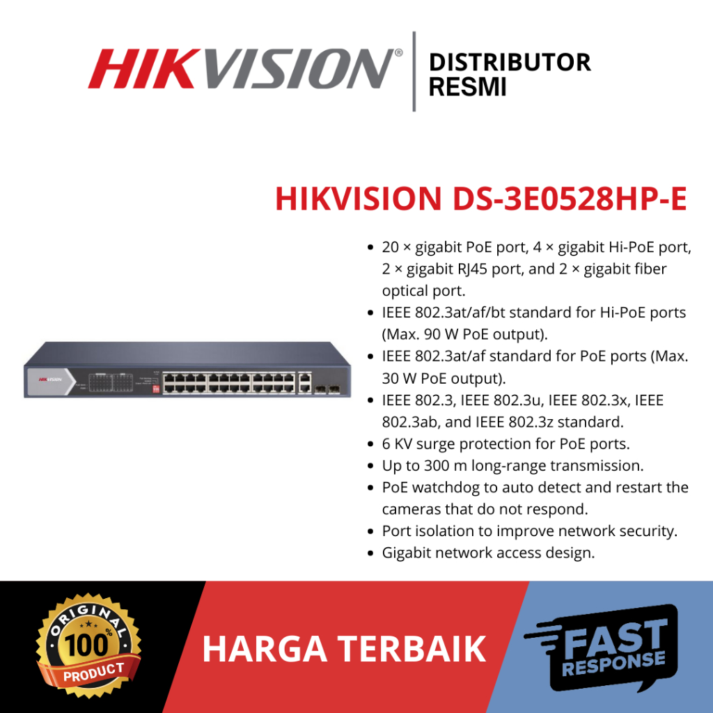 Jual SWITCH HIKVISION DS-3E0528HP-E | Shopee Indonesia