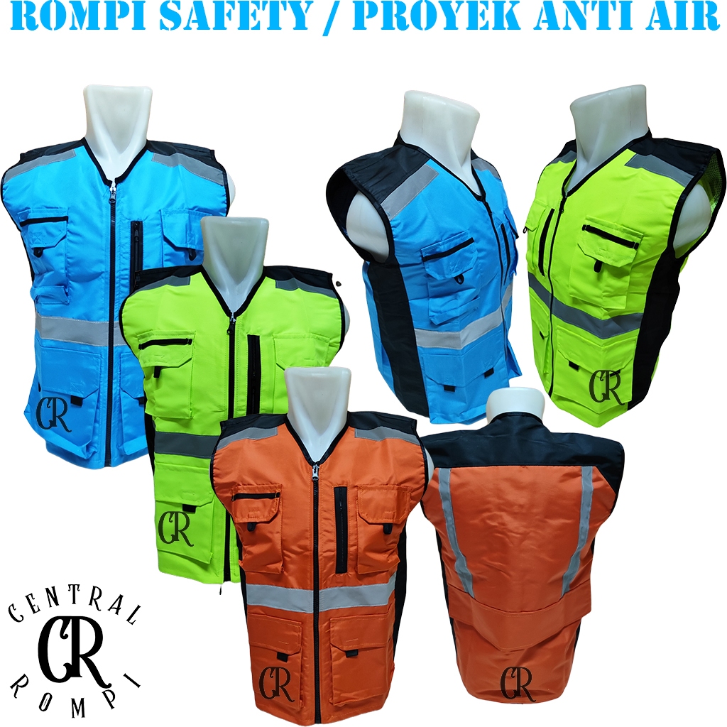 Jual Rompi Proyek Safety K3 Pekerja Umum Bahan Taslan Anti Air Premium ...