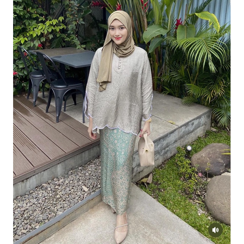 Jual FRASYA BUTIK | Set Ghania Baju Kebaya Blouse Kurung Melayu Batik ...