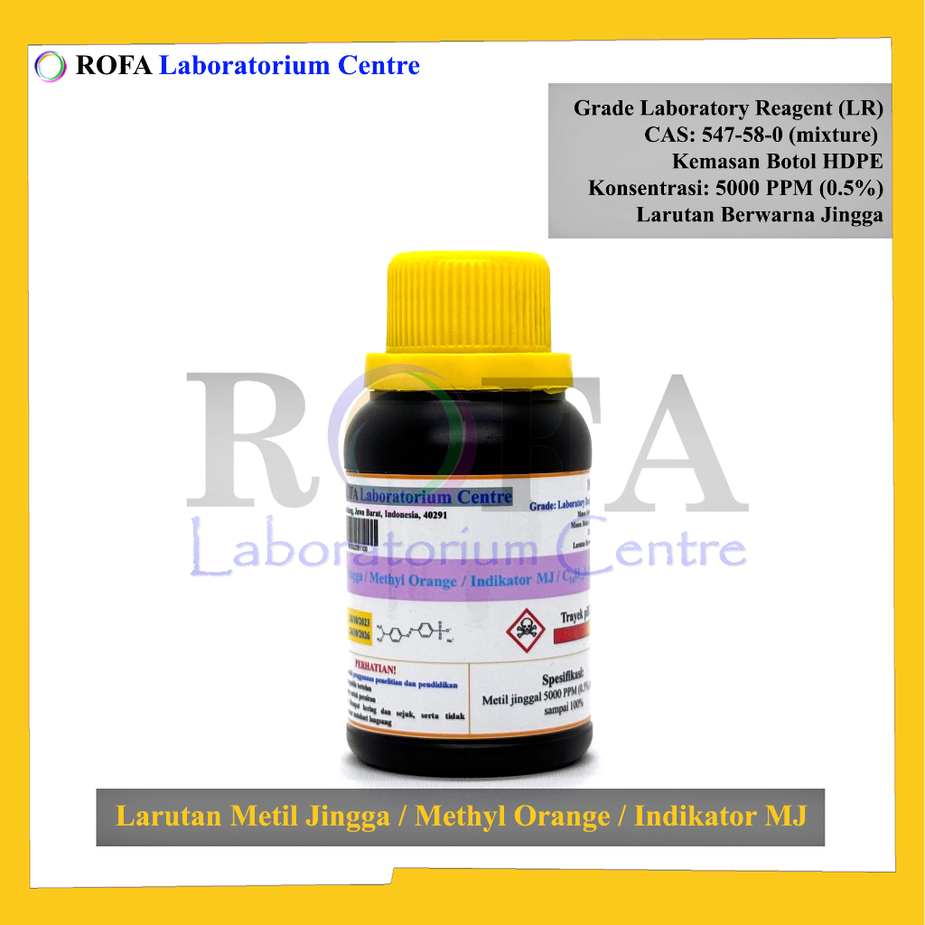 Jual Larutan Metil Jingga / Methyl Orange / Indikator MJ / Indikator Asam / Indikator Tirtrasi 0 ...
