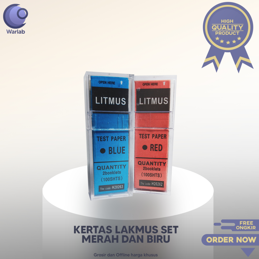Jual 1 SET KERTAS LAKMUS MERAH / LITMUS PAPER RED/ ALAT LABORATORIUM ...