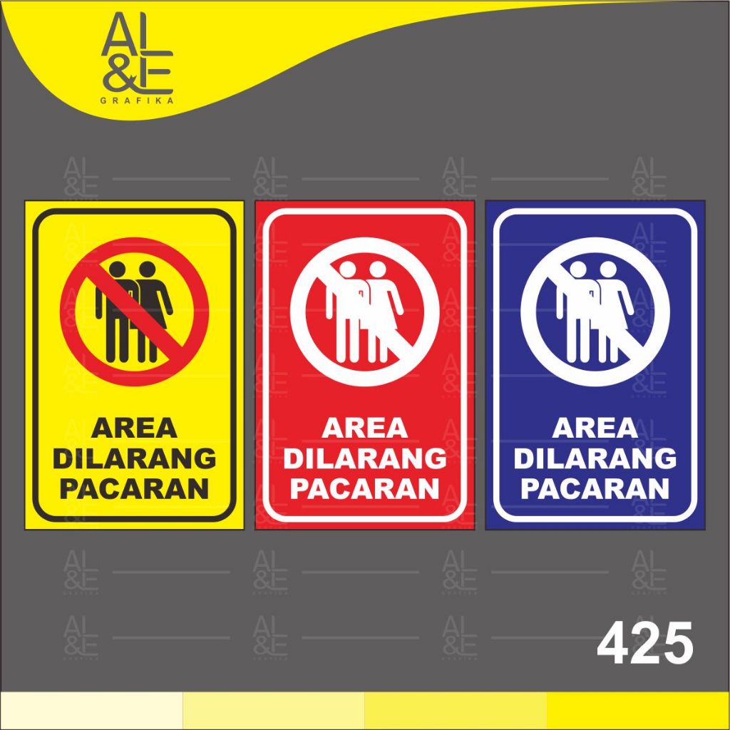 Jual 425 - Stiker Area Dilarang Pacaran, Sticker Vinyl, Cetak Premium ...