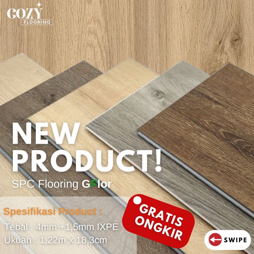 Jual Lantai SPC GFlor tebal 5,5mm / SPC Motif kayu Anti Rayap | Shopee Indonesia