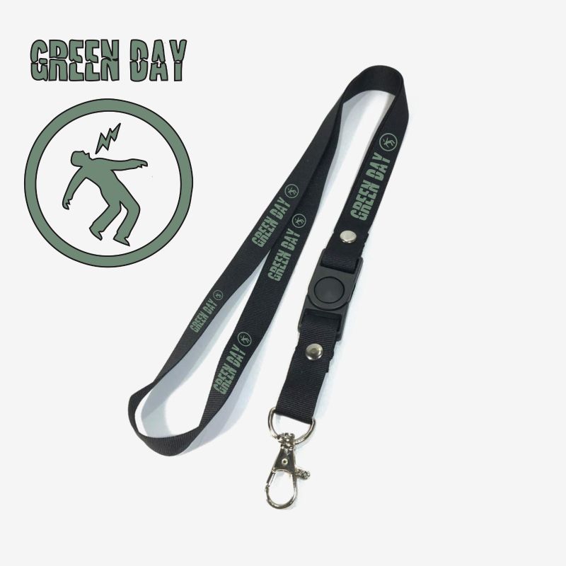 Jual Tali Lanyard GREEN DAY / Lanyard Hitam Premium lanyard band metal ...