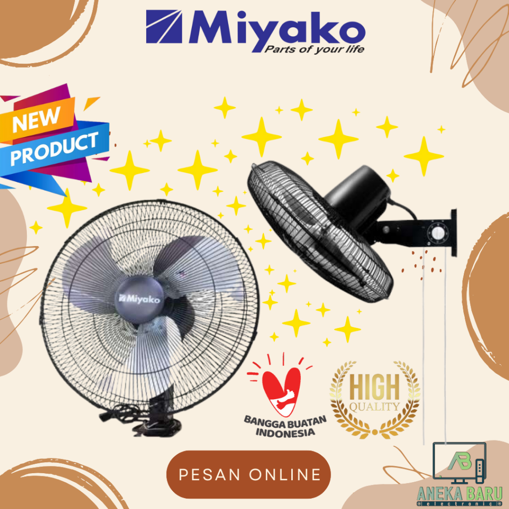 Jual [READY & COD] Miyako Tornado Wall Fan Kipas Angin Tembok KDB-18 ...