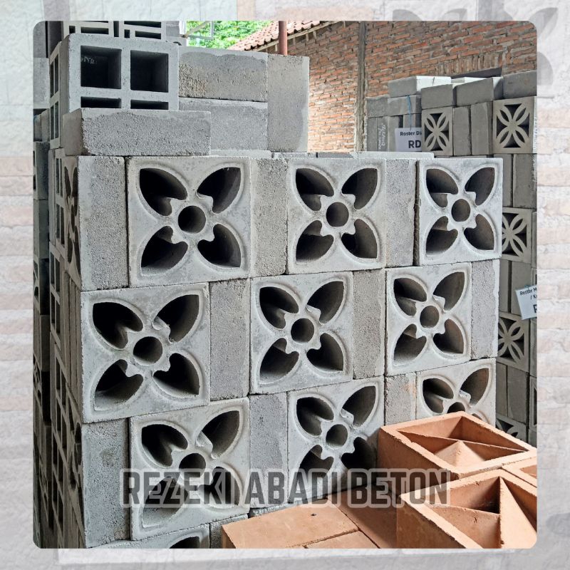 Jual Roster Beton Minimalis Modern, Loster Lubang Angin Motif Bunga ...