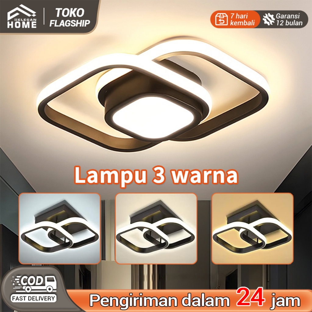 Jual EleganHome Lampu Siling Modern LED 3 Color Lampu Syiling Ruang ...