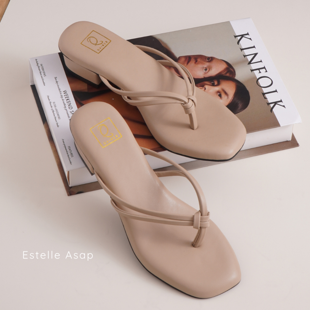 Jual QUINCE Estelle Sandal Heels Tali Wanita Hak 2 Cm | Shopee Indonesia