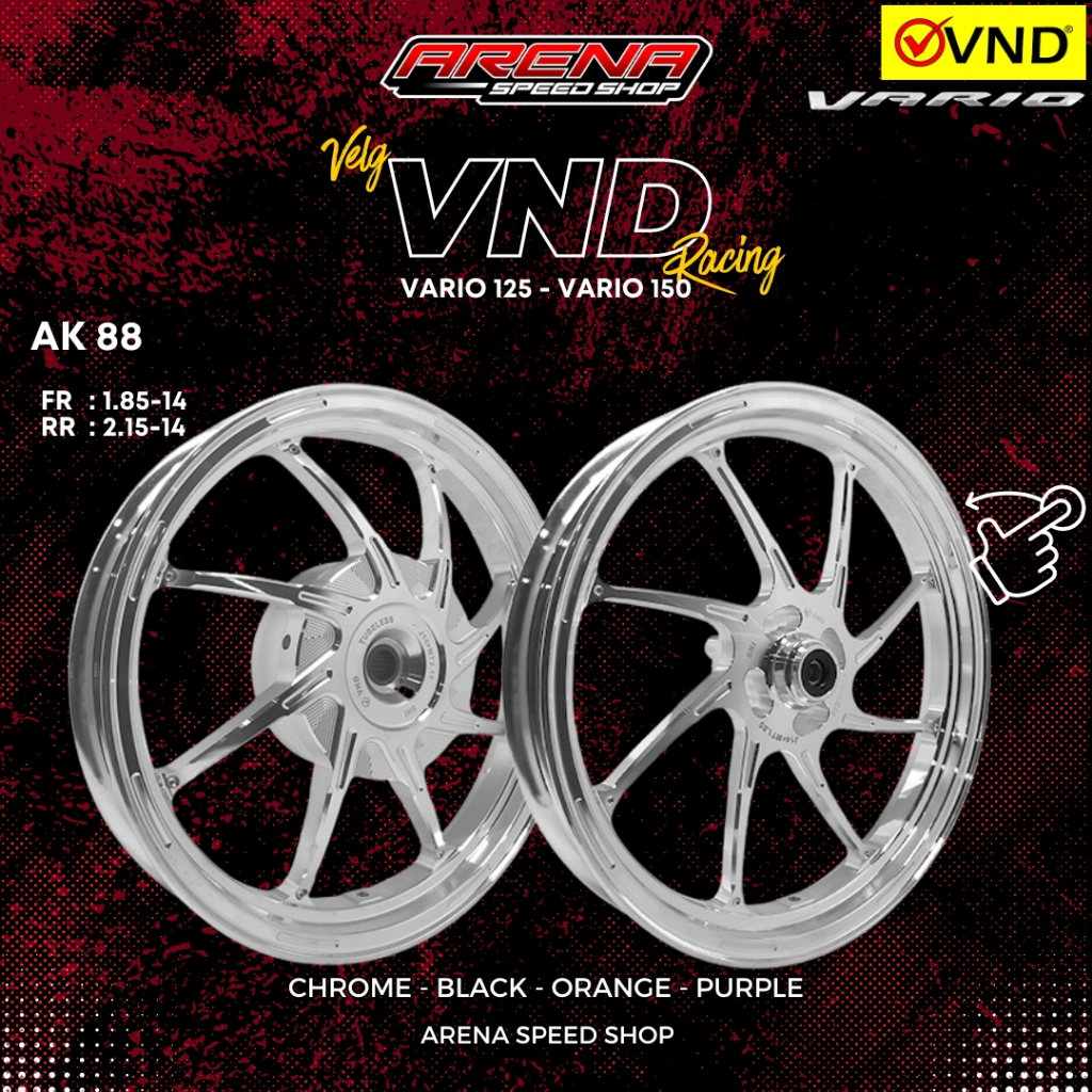 Jual VND Velg Racing AK 88 185x14 & 215x14 - Vario 125 Vario 150 Velg P8 Original VND Racing ...