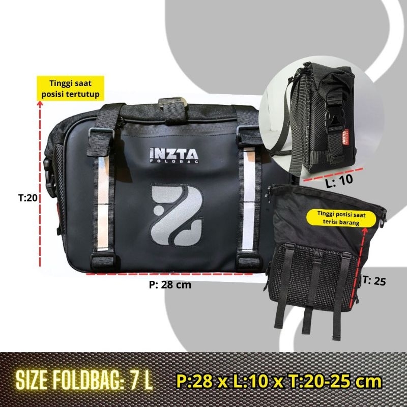 Jual INZTA FOLD BAG 7L TAS SAMPING MOTOR | Shopee Indonesia