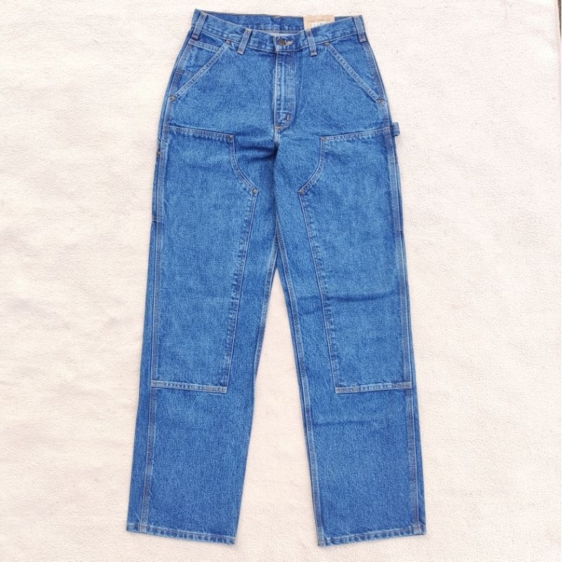 Jual Carhartt Double Knee Logger Jeans Loose Fit B73 DST Blue Carpenter ...