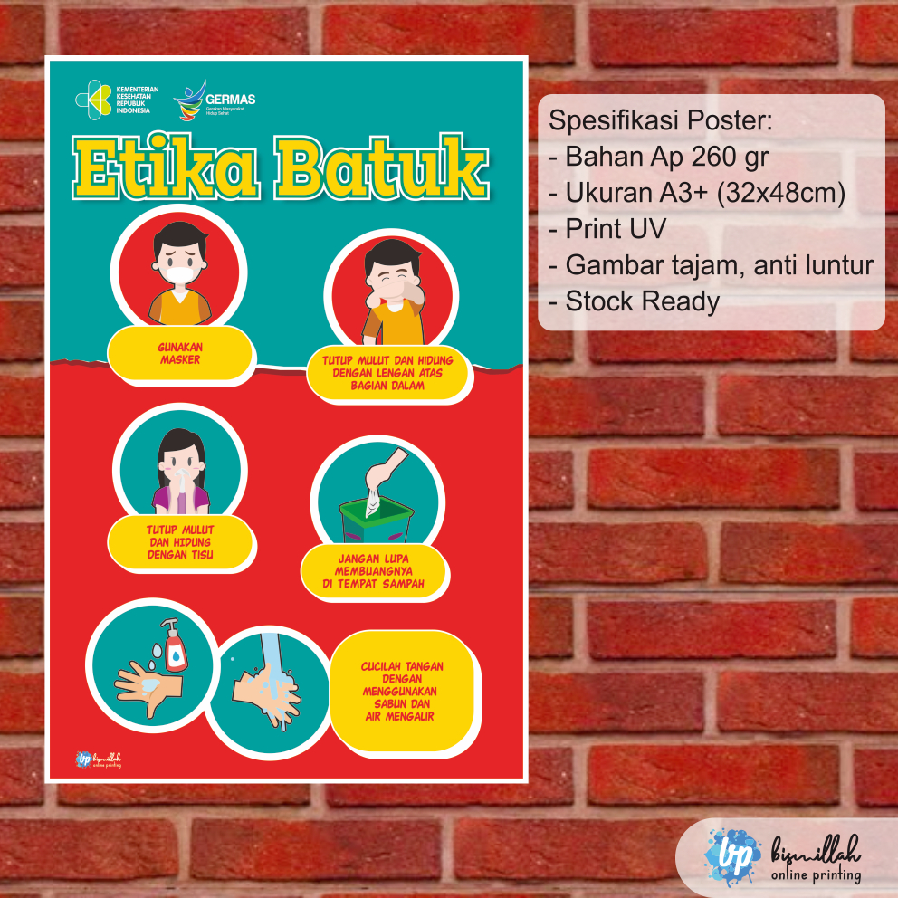 Jual Poster kesehatan etika batuk | Shopee Indonesia
