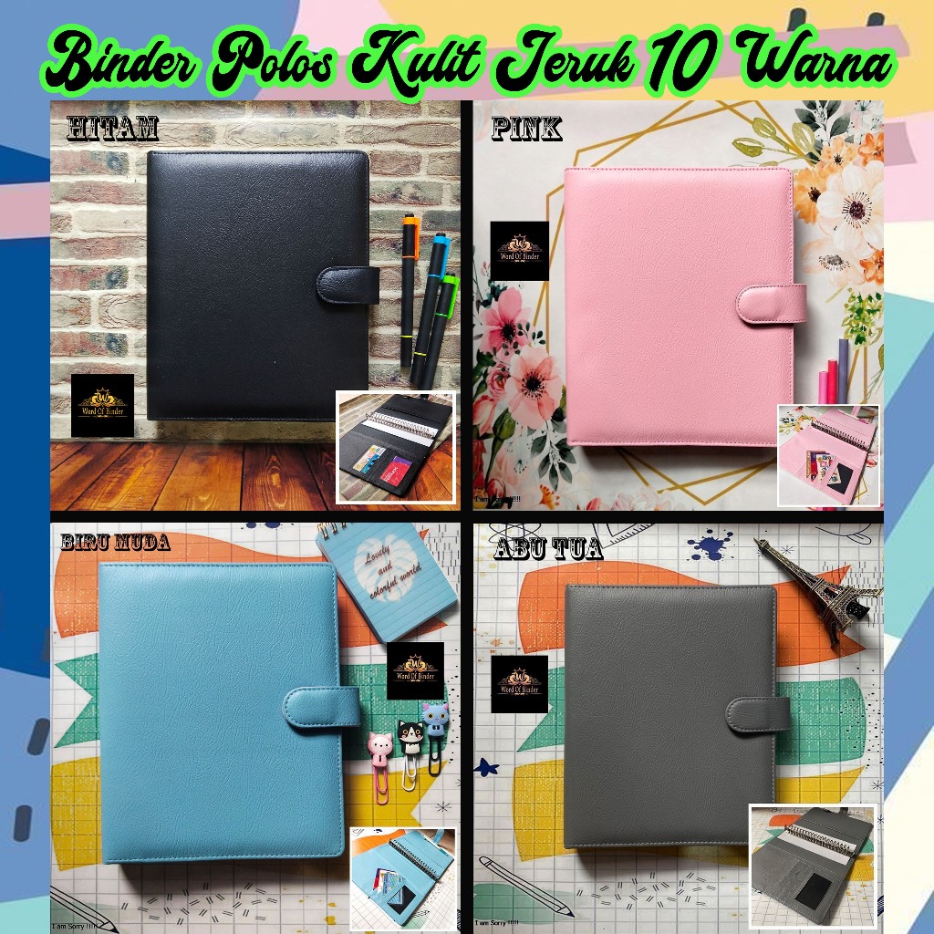 Jual Binder Polos Kulit Sintetis 17 Warna Ukuran A5 20ring dan B5 ...