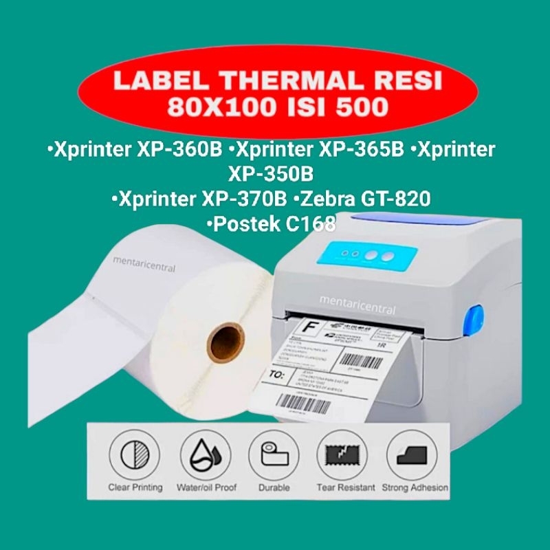 Jual KERTAS LABEL BARCODE 80x100mm - Stiker Label Thermal 80mm - 500 ...