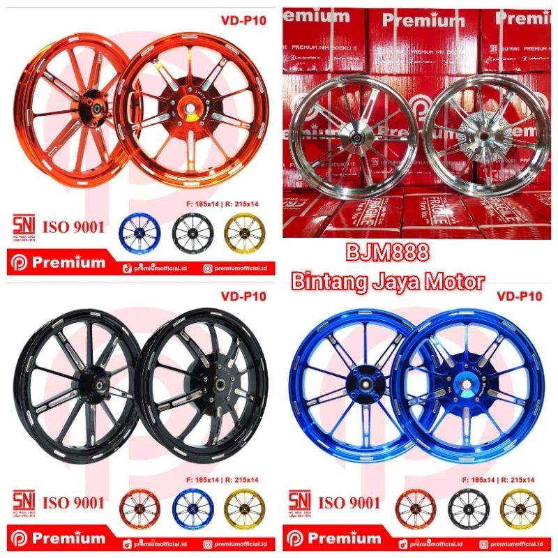 Jual Velg PREMIUM Vario 125 150 160 Vario 110 Beat Scoopy Spacy Genio palang 10 lebar 185/215 ...