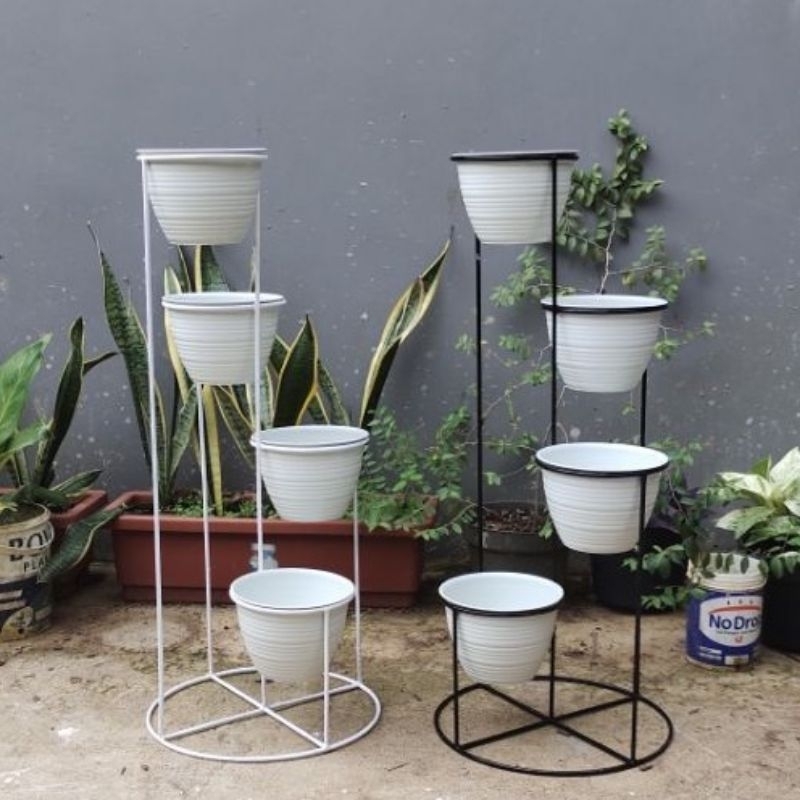 Jual STANDING pot BUNGA/standing pot linkaran /bulat/pot bulan 4in1 ...
