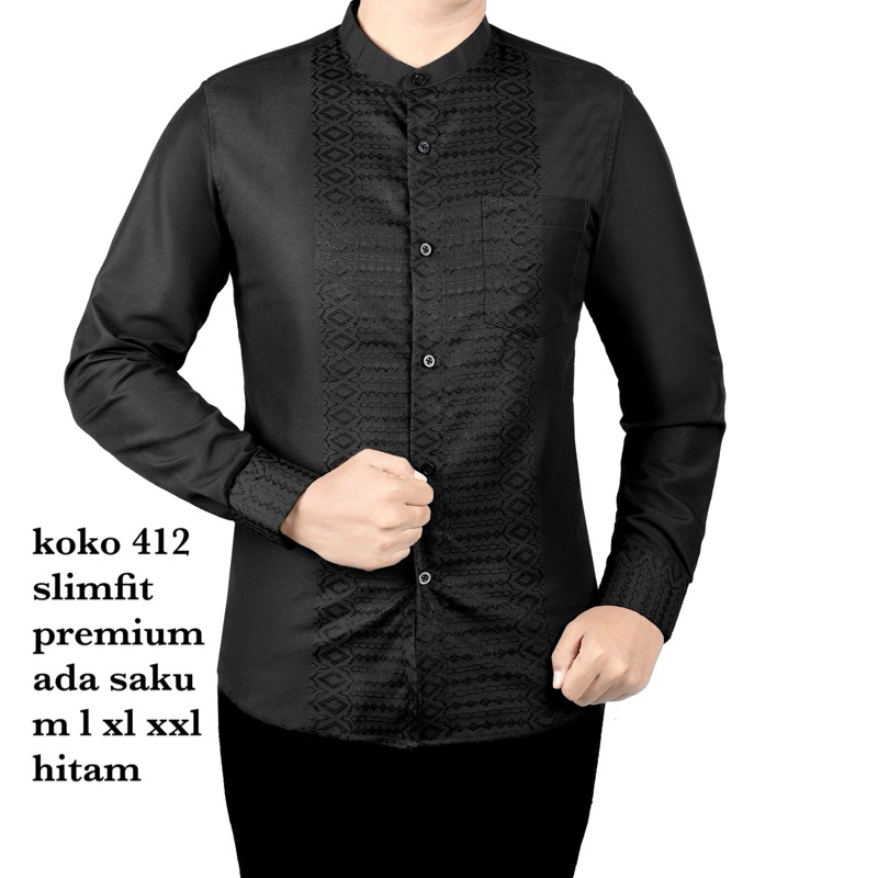 Jual baju koko pria slimfit (ada saku) ready (m,l,xl,xxl) premium mewah ...