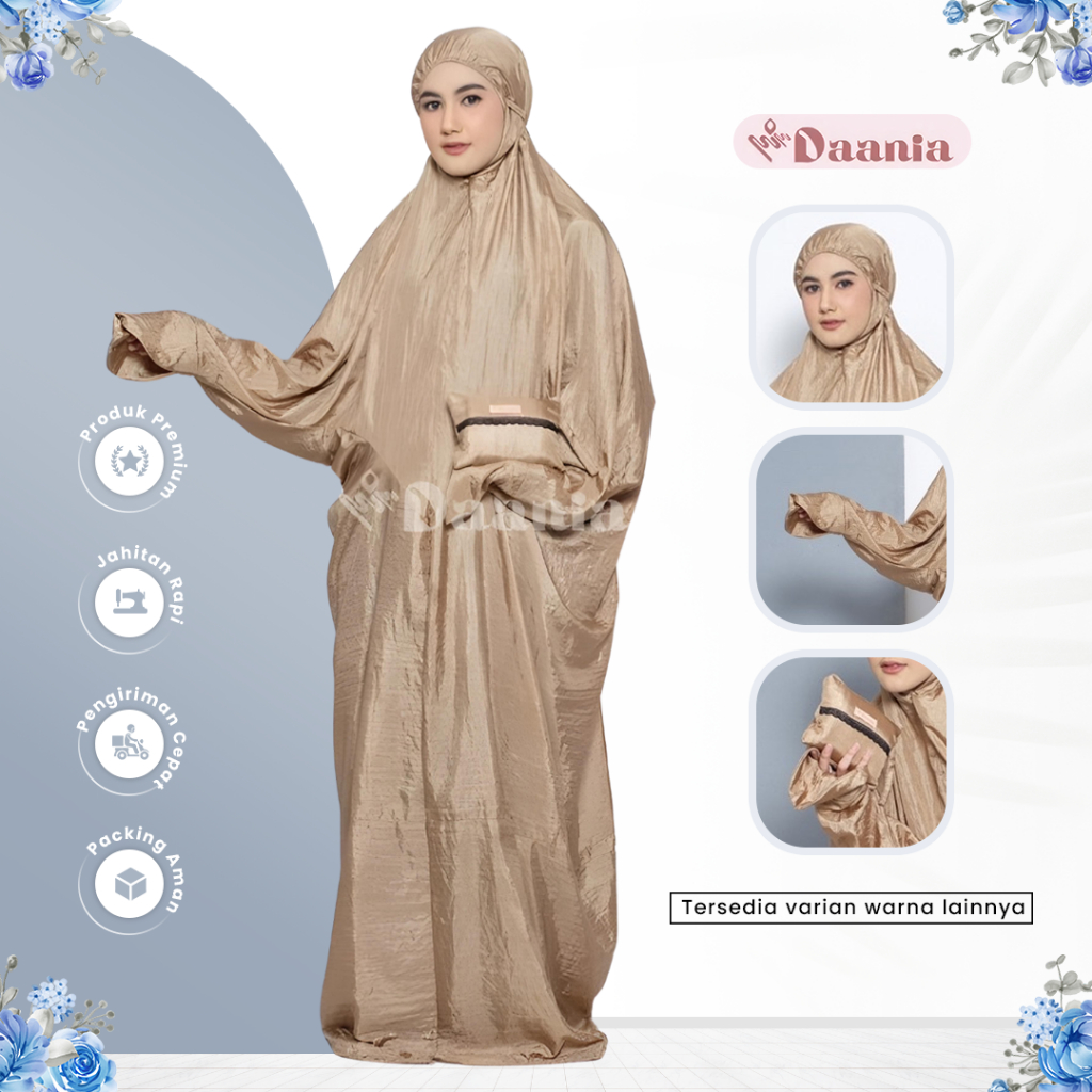 Jual DAANIA LABEL - Mukena Dewasa Terusan Polos Traveling Mini Pouch ...