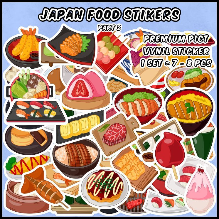 Jual [1 pack] Stiker Makanan Jepang 2 (Japan Food Stickers 2) Sticker ...