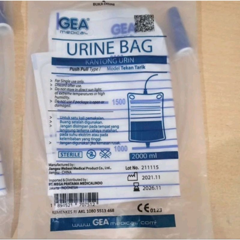 Jual Urine Bag GEA Urin Bag Kantong Air Push Pull | Shopee Indonesia
