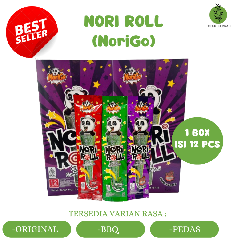 Jual Norigo Nori Roll Grilled Seaweed Roll Original / Pedas / BBQ ...