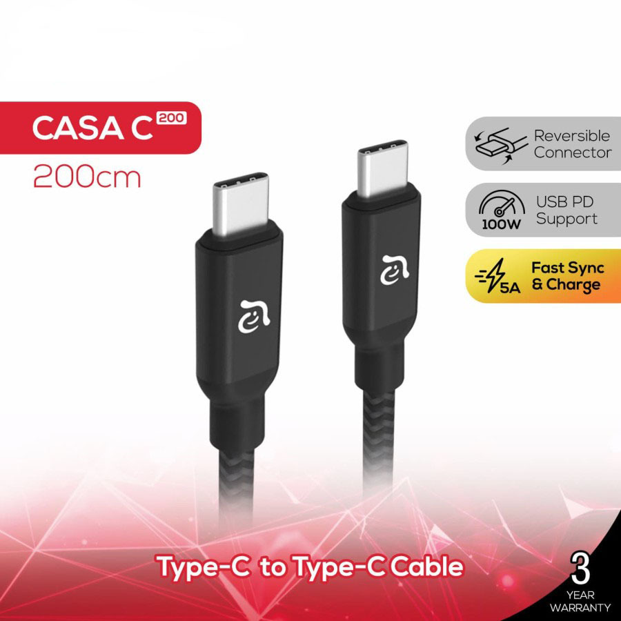 Jual ADAM ELEMENTS Cable Casa C200 - USB C to USB C Cable - Power Rate ...