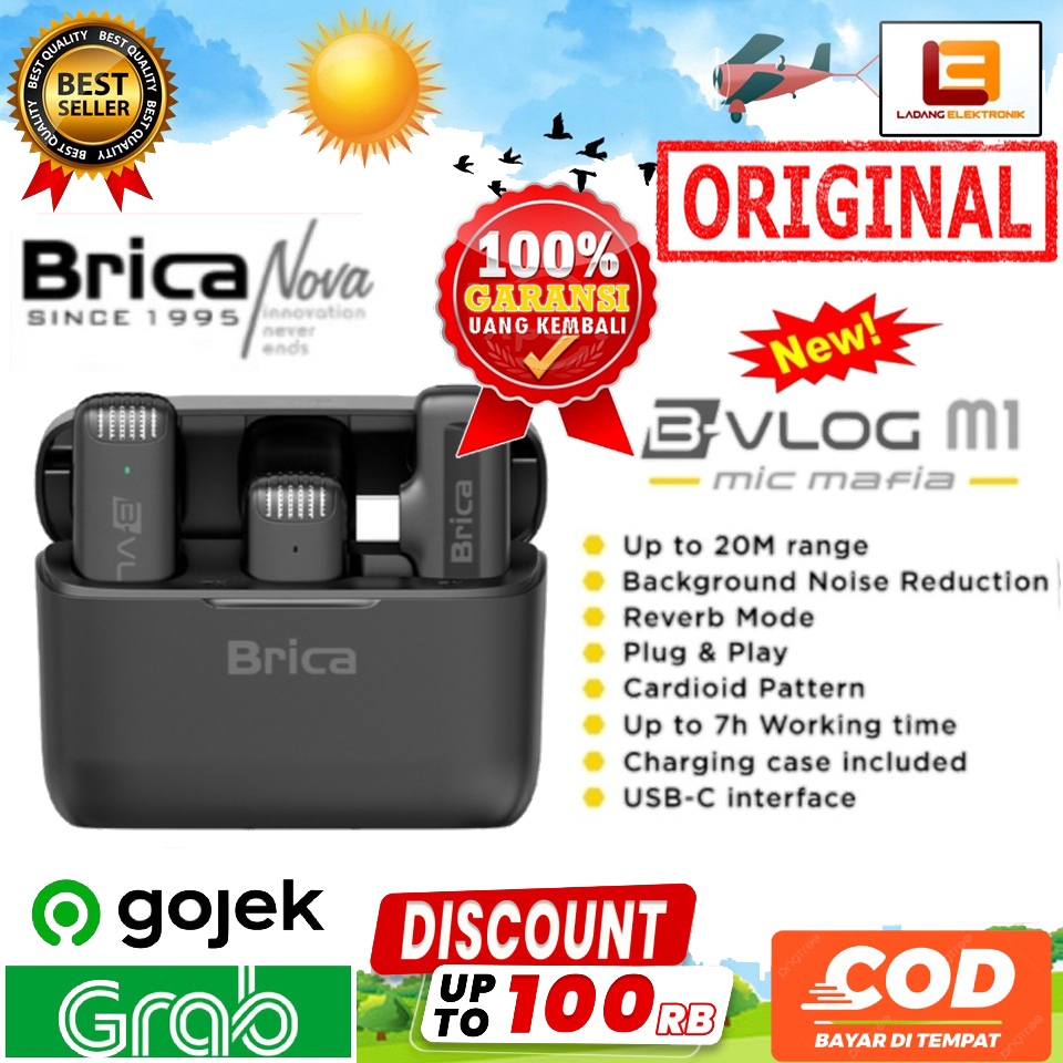 Jual Brica B-Vlog M1 Mic Mafia Wireless Microphone Bvlog M 1 M1D DOUBLE Original | Shopee Indonesia