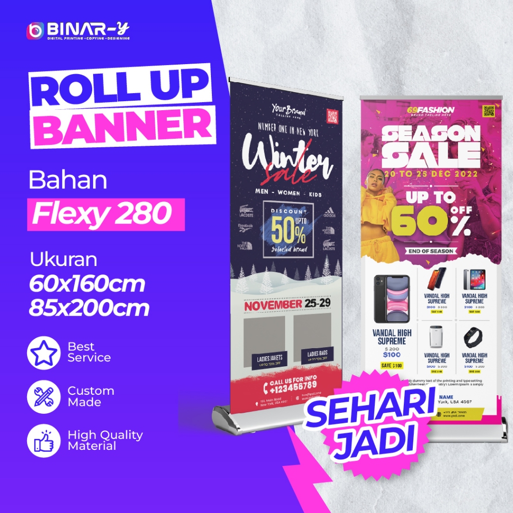 Jual Cetak Roll Up Banner Flexi 280 Murah | Shopee Indonesia
