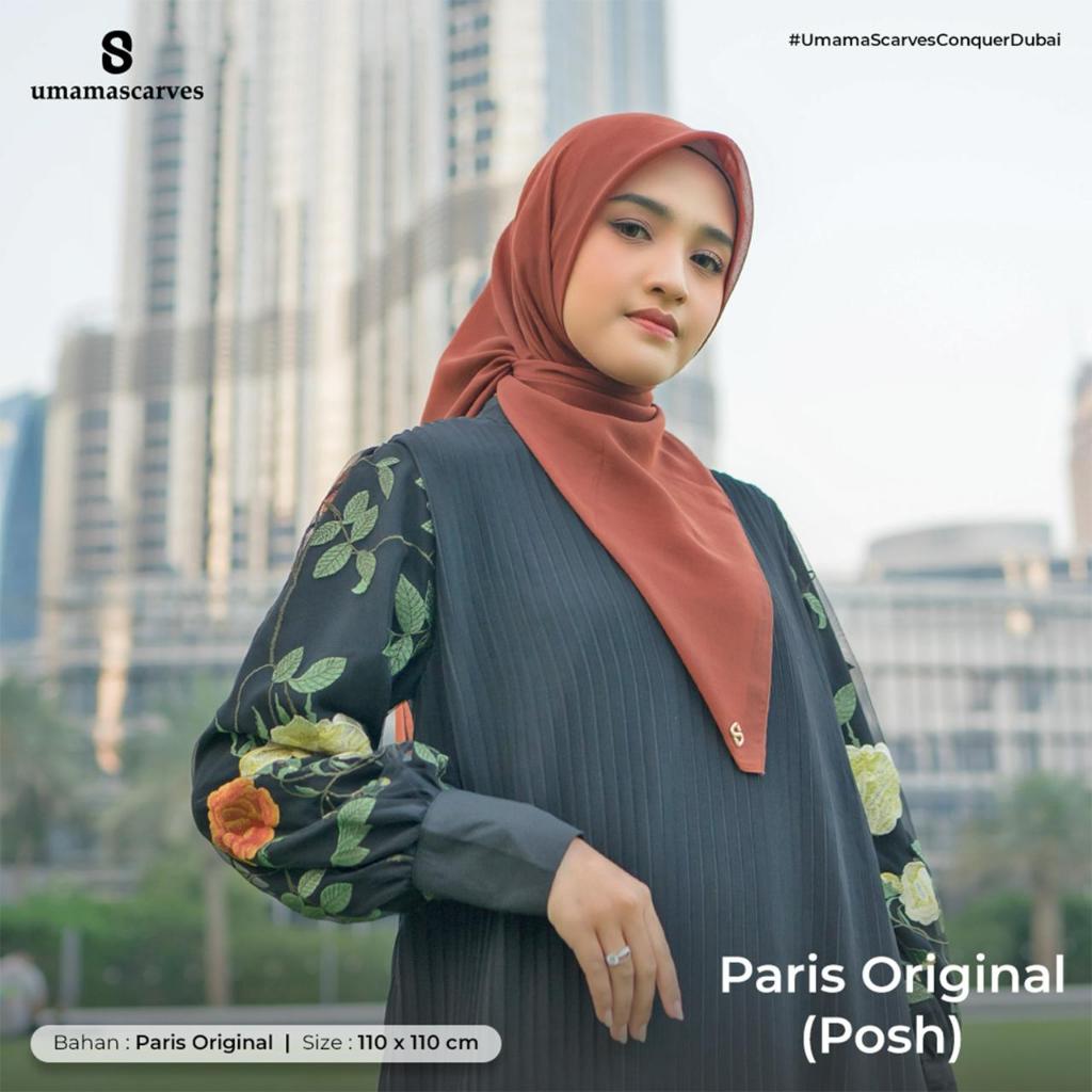 Jual Umamascarves Paris POSH Metal Logo S 110x110 cm Jilbab Paris POSH ...