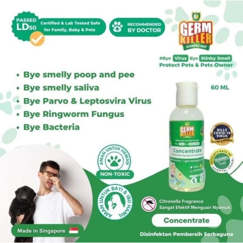 Jual Germ Killer Concentrate Desinfektan 60ml | Shopee Indonesia