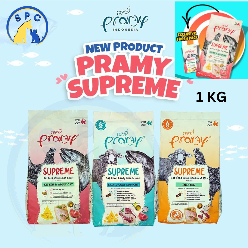 Jual Pramy Supreme Cat Food 900gr 1 Kg / Makanan Kering Kucing | Shopee ...