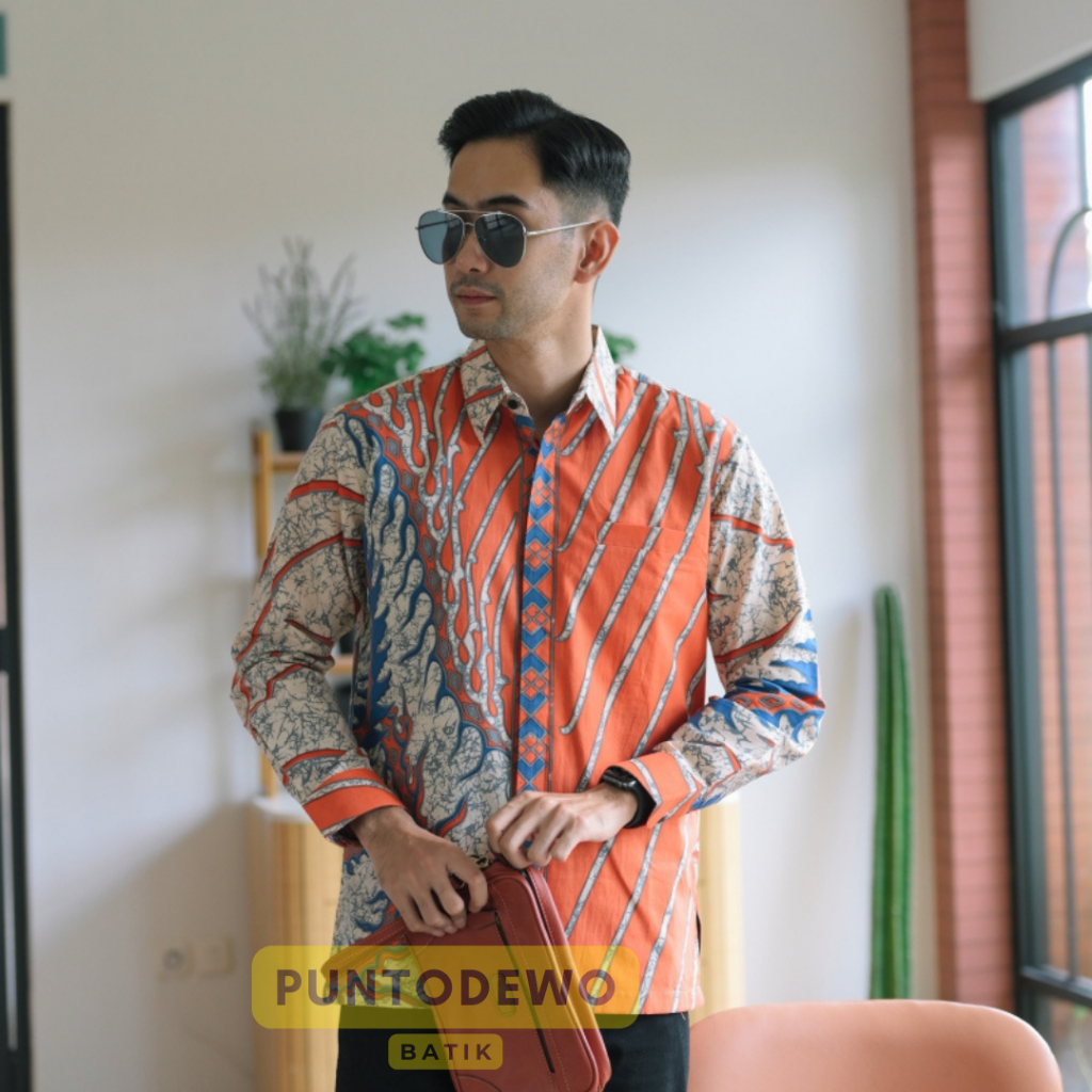Jual Kemeja Batik Pria Lengan Panjang Reguler BM17 Motif Keong ...